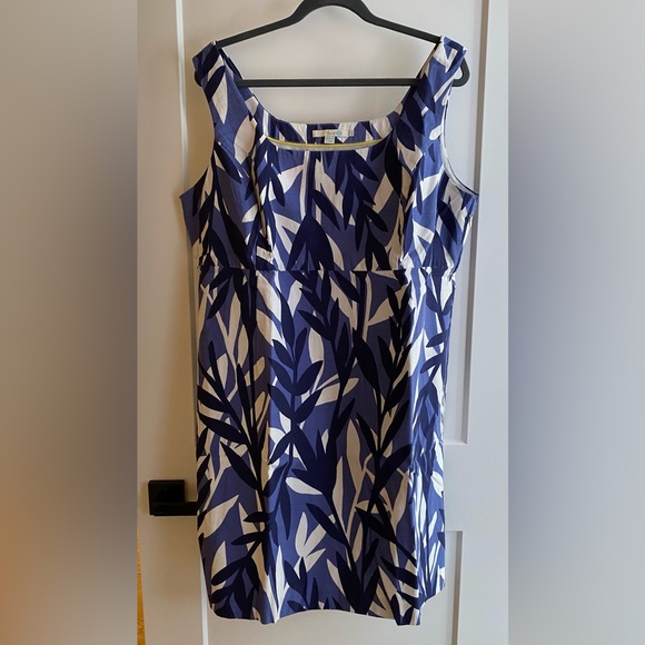 Boden | Dresses | Boden Slub Cotton Blue Savannah Leaf Summer Sun Shift ...
